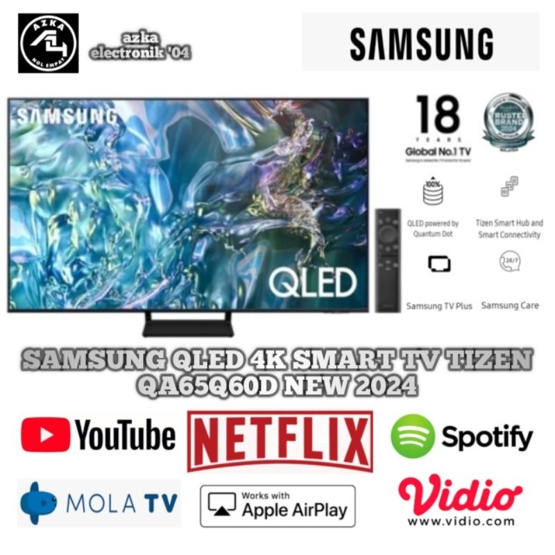 Jual SAMSUNG QLED TV 4K QA65Q60D QUANTUM DOT HDR SMART TV TIZEN 65 INCH NEW 2024 | Shopee Indonesia