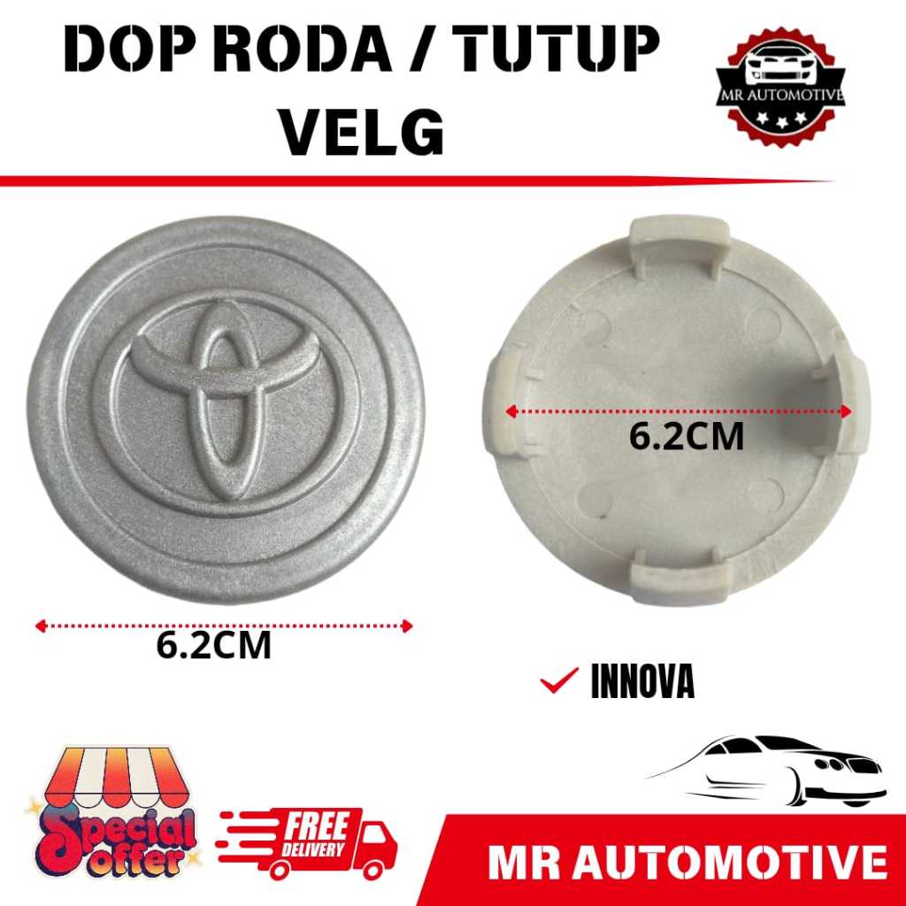 Jual Tutup Velg Dop Roda INNOVA 2005-2015 Diameter 6.2cm | Shopee Indonesia