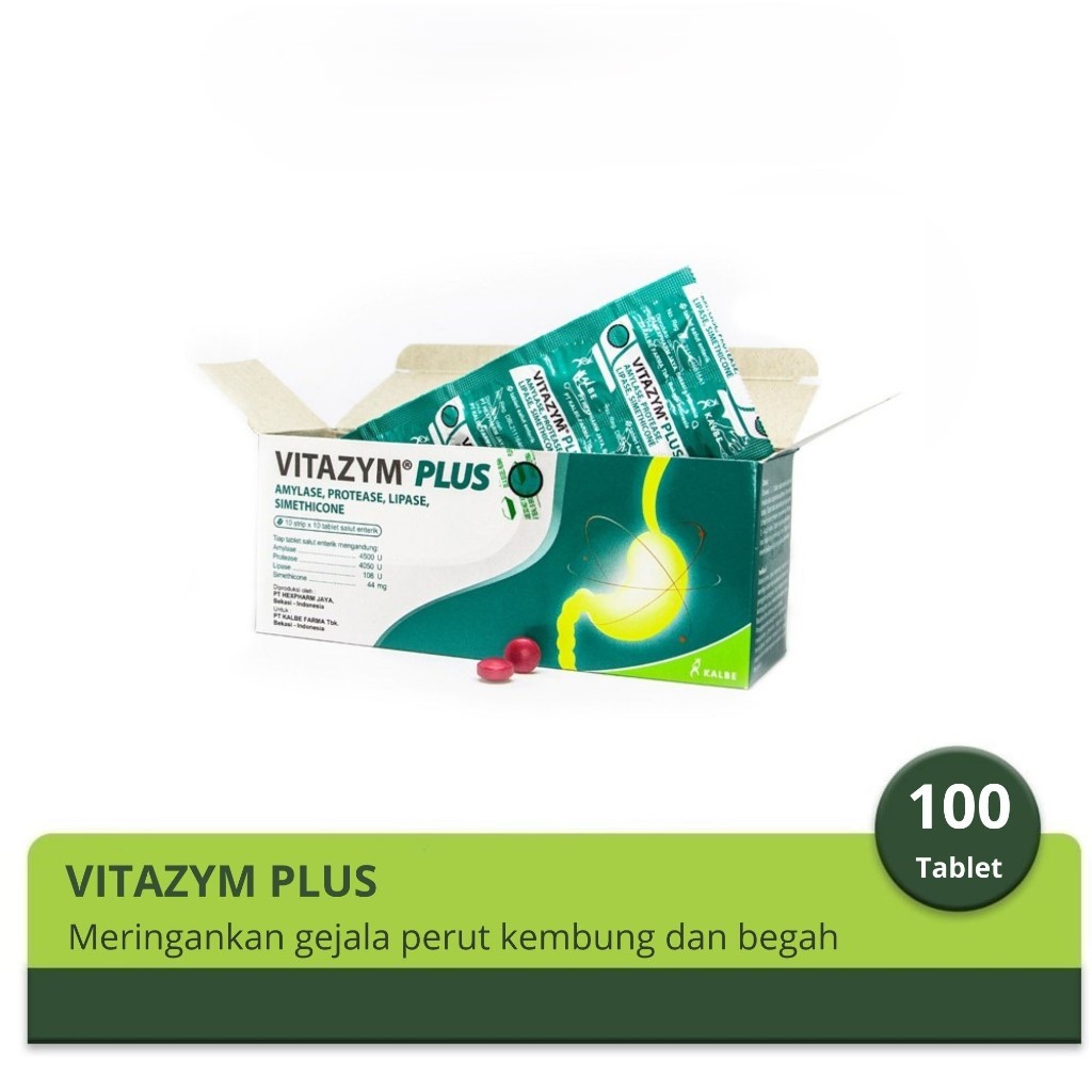 Jual VITAZYM PLUS PERBOX 100 TAB - Enzim Pencernaan Obat Maag Lambung ...