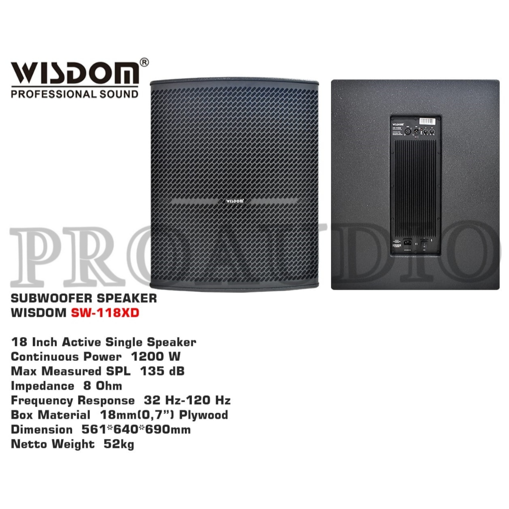 Jual Subwoofer Wisdom 18 Inch SW-118XD SW 118 XD SW 118XD Speaker Aktif ...