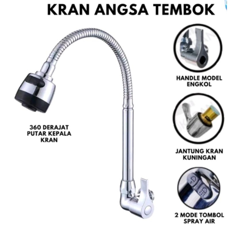 Jual Kran angsa tembok Flexible Kepala Besar 2Mode | Shopee Indonesia