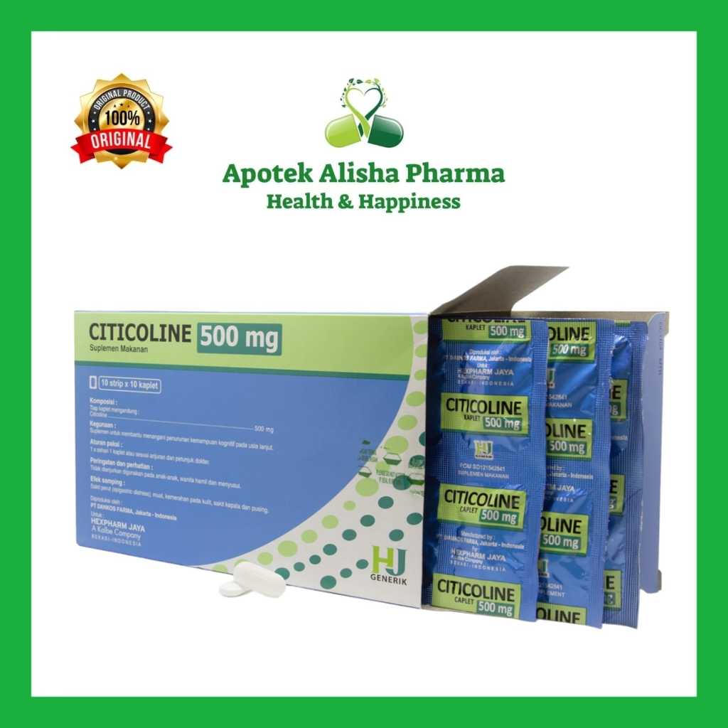 Jual Citicoline Tablet Per Strip 10 tablet - Citicolin Suplemen ...