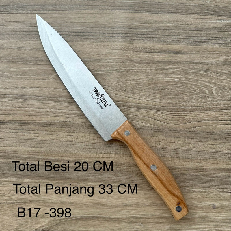 Jual Pisau Dapur Lebar Gagang Kayu ukuran 20 CM TEYABAYA | Shopee Indonesia