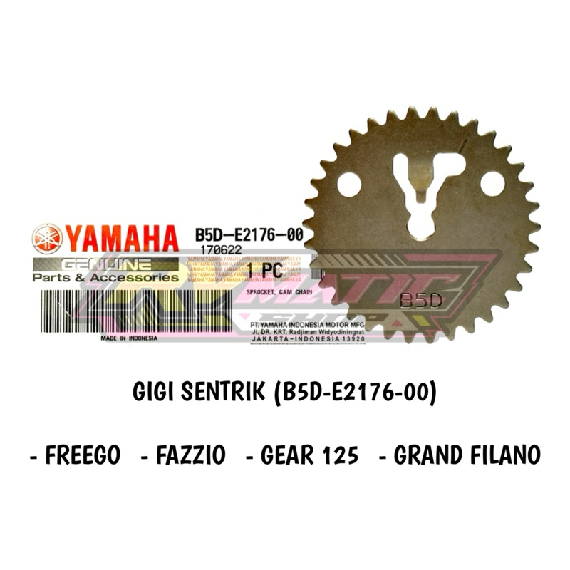 Jual GIGI SENTRIK FREEGO GEAR 125 FAZZIO GRAND FILANO ORIGINAL YAMAHA (B5D-E2176-00) | Shopee ...