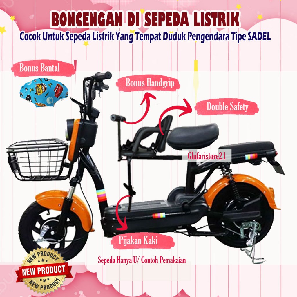 Jual Jok Kursi Bonceng Boncengan Sepeda Listrik BONCENGAN ANAK Sepeda ...