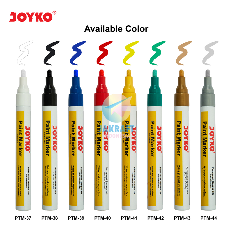 Jual (1 Pcs) Spidol Permanen Paint Marker Tidak Bisa Dihapus JOYKO PTM ...