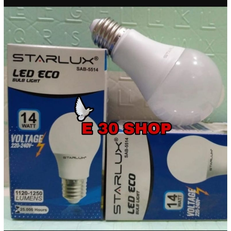 Jual Lampu Led Bulb Light Putih Starlux Eco 14 WattBohlam Lampu SNI ...