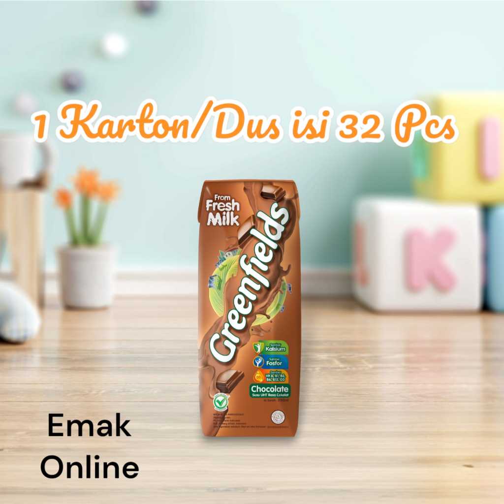 Jual Susu UHT Greenfields Chocolate/Coklat 250 ml isi 32 Pcs | Shopee ...