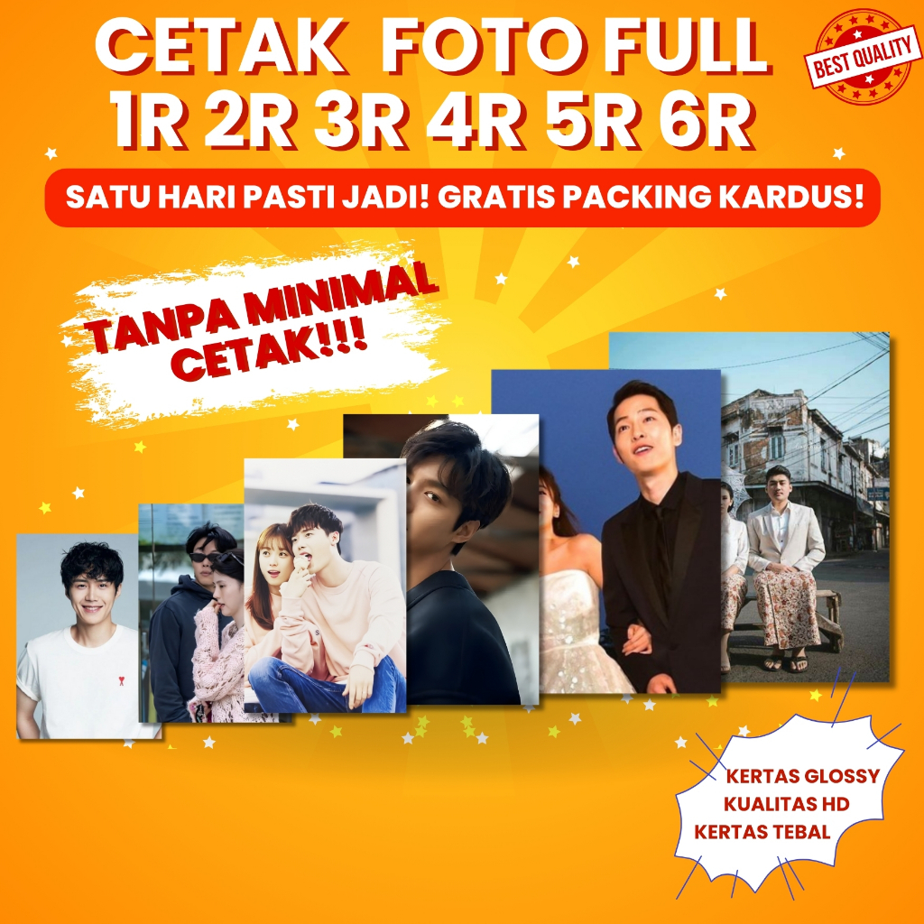 Jual Cetak Cuci Foto Full 1R 2R 3R 4R 5R 6R (TANPA MINIMAL) Custom Glossy Photo Aesthetic Tanpa ...