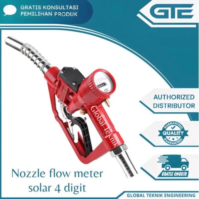 Jual Nozzle flow meter solar 4 digit nozzle white flowmeter solar gun ...