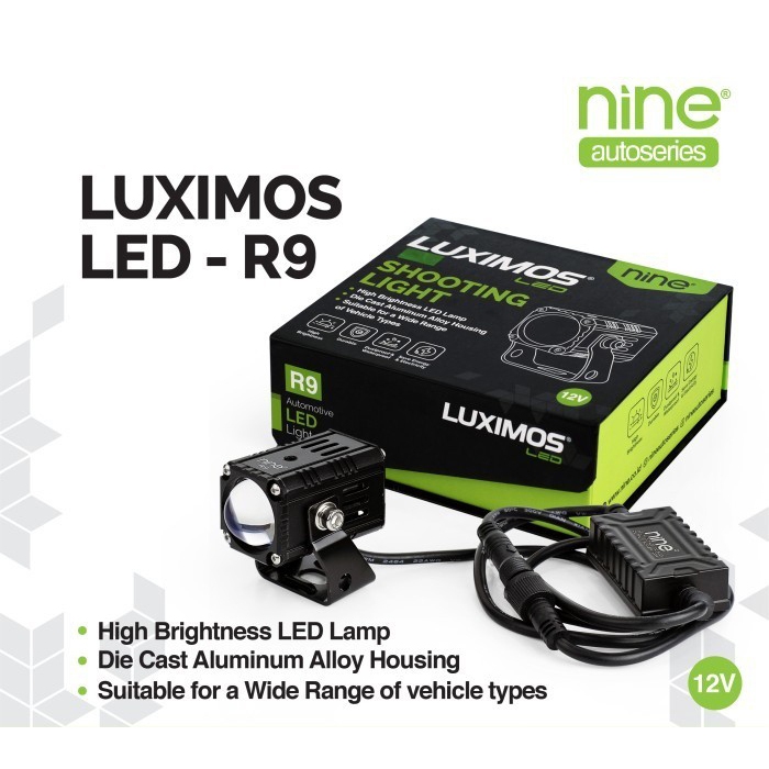 Jual FOGLAMP LAMPU TEMBAK SOROT LED NINE LUXIMOS R9 UNTUK MOTOR MOBIL ...