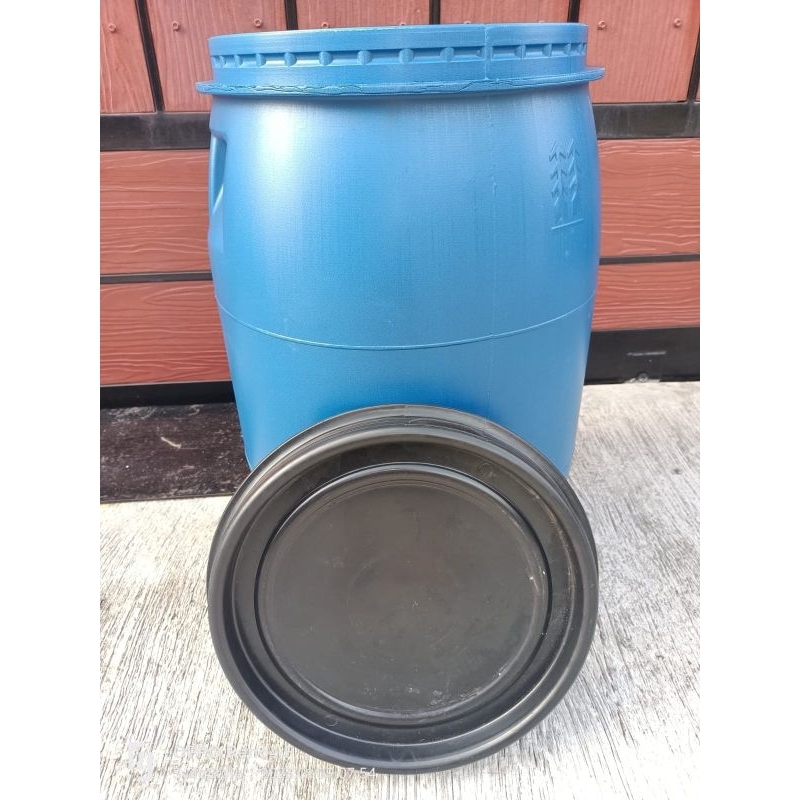 Jual tong sampah/drum plastik biru,tong air ukuran 60 liter | Shopee ...