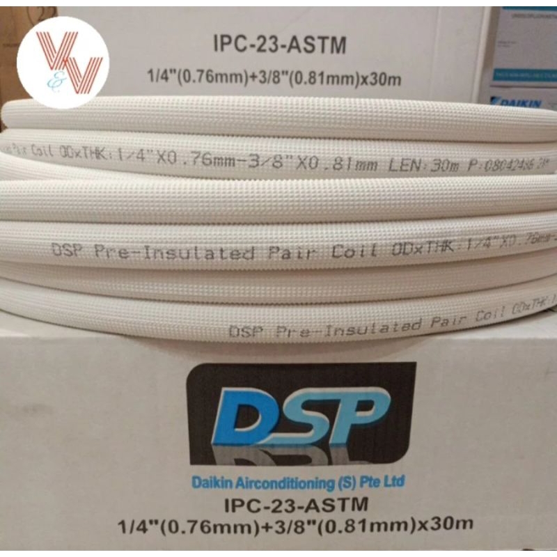 Jual pipa AC DAIKIN DSP uk.1/4+3/8 (IPC-23-ASTM)untuk AC 1/2 pk -1 pk harga/meter | Shopee Indonesia