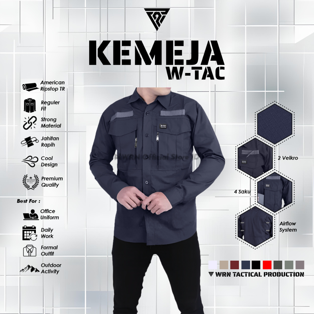 Jual Kemeja Tactical W-Tac Premium American Ripstop TR Pria Wanita ...