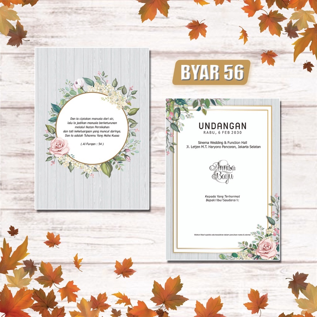 Jual Undangan Pernikahan/Resepsi "BYAR 56" Elegant, Cantik, Unik ...