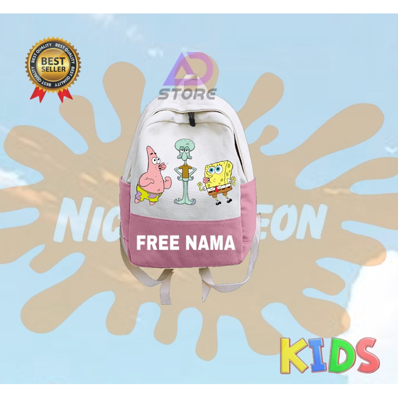 Jual SPONGEBOB CARTOON // TAS SEKOLAH ATAU PIKNIK UNTUK ANAK ANAK BONUS ...