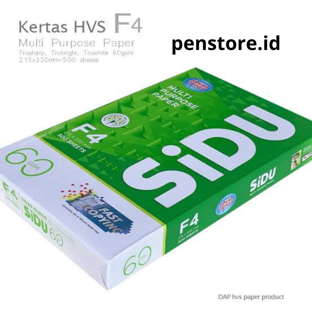 Jual (Rim = 500 Lembar)Kertas HVS SIDU F4 60 Gram Putih Folio - Kertas ...