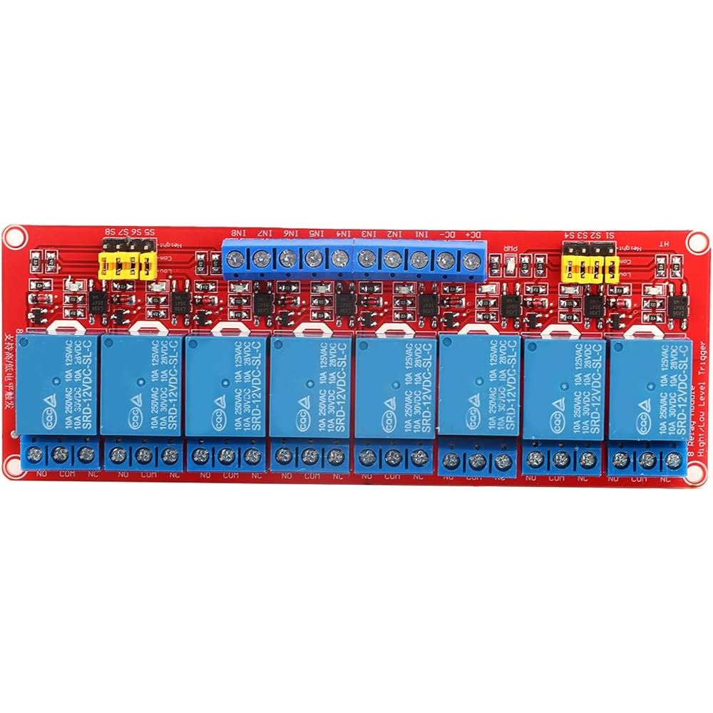 Jual 8 Channel Relay Optocoupler Module 5V Red Board Version aktive ...