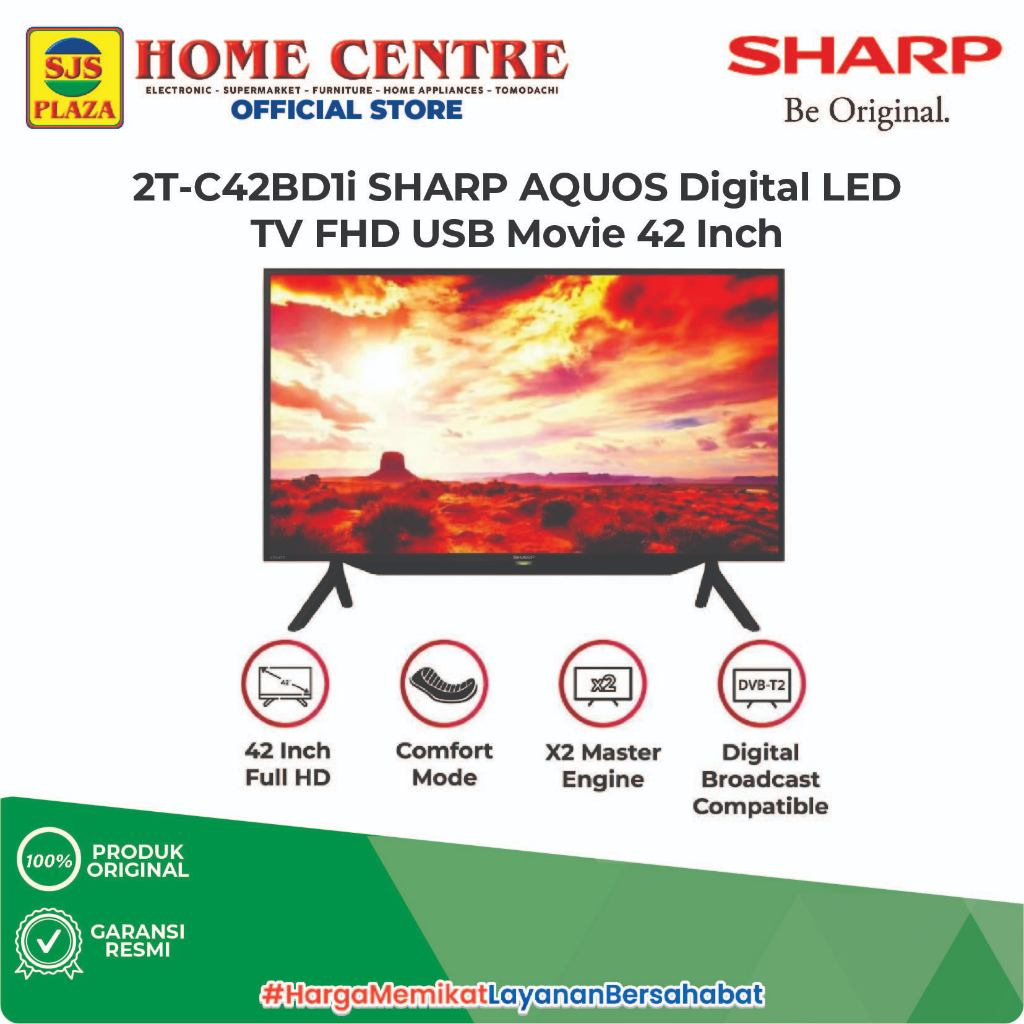 Jual Sharp LED TV AQUOS LED 2T-C42DD1i Black 42 inch | Shopee Indonesia