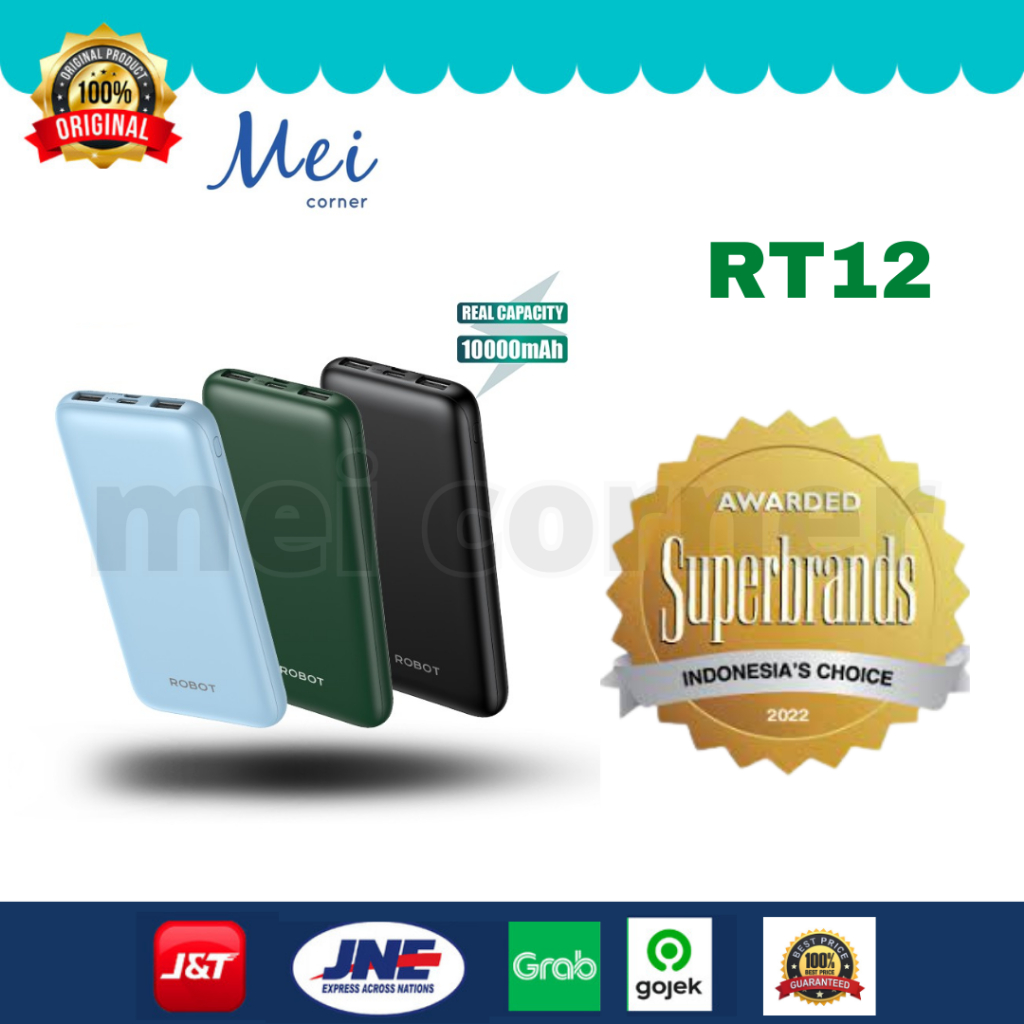 Jual ROBOT PowerBank RT12 10000 mAh Dual Input Output Slim Original (MC ...