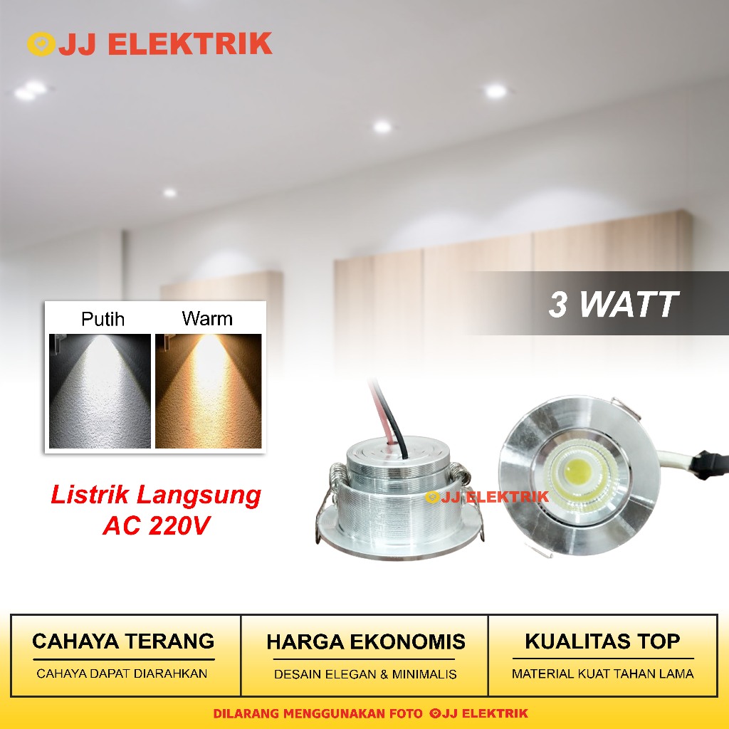 Jual Spotlight Mini 3W Lampu Sorot LED Kecil Terang Hemat Listrik Warm White Atau Putih | Shopee ...