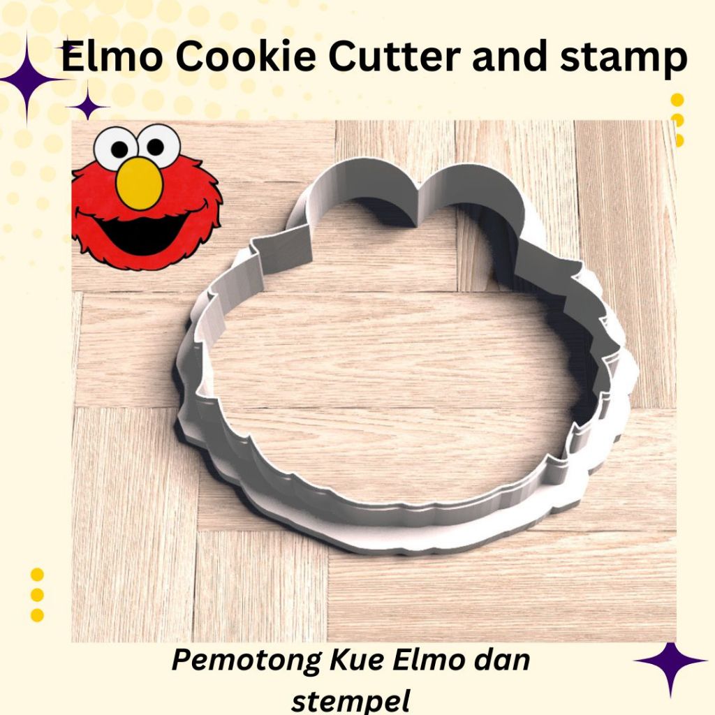 Jual Elmo Cookie Cutter and stamp / Pemotong Kue Elmo dan stempel ...