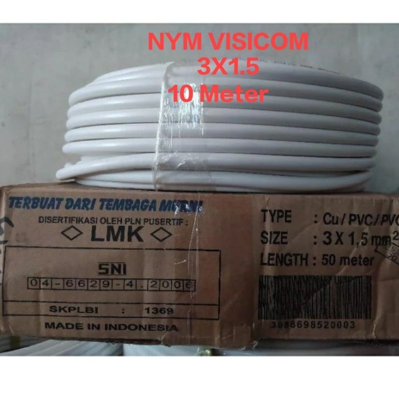 Jual KABEL LISTRIK NYM VISICOM 3X1.5 (10M) KABEL VISICOM TEMBAGA ASLI ...
