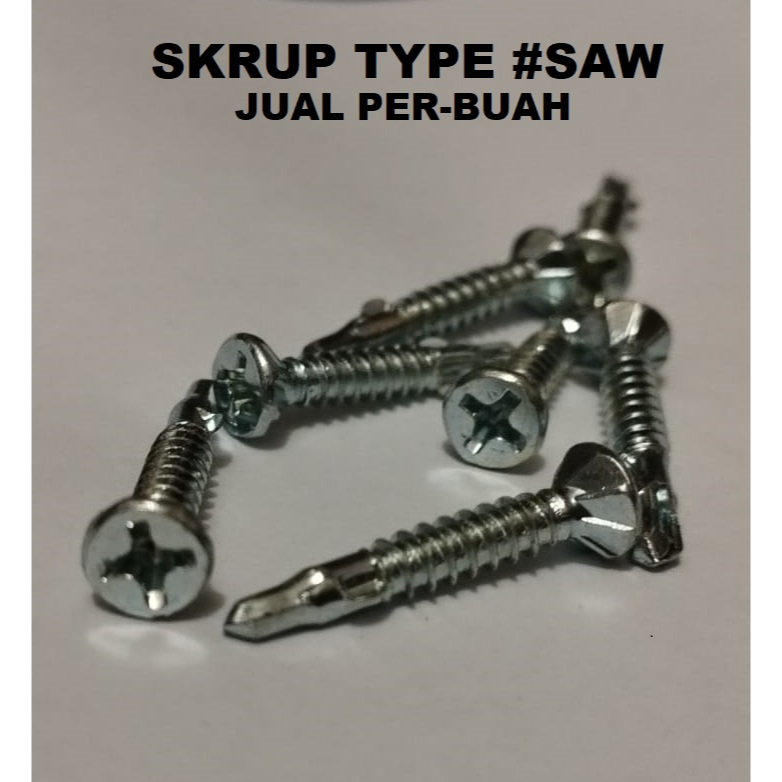 Jual Perbuah Skrup Type SAW 8 x 2 inch Sekrup Ujung Sayap 2 Screw GRC ...