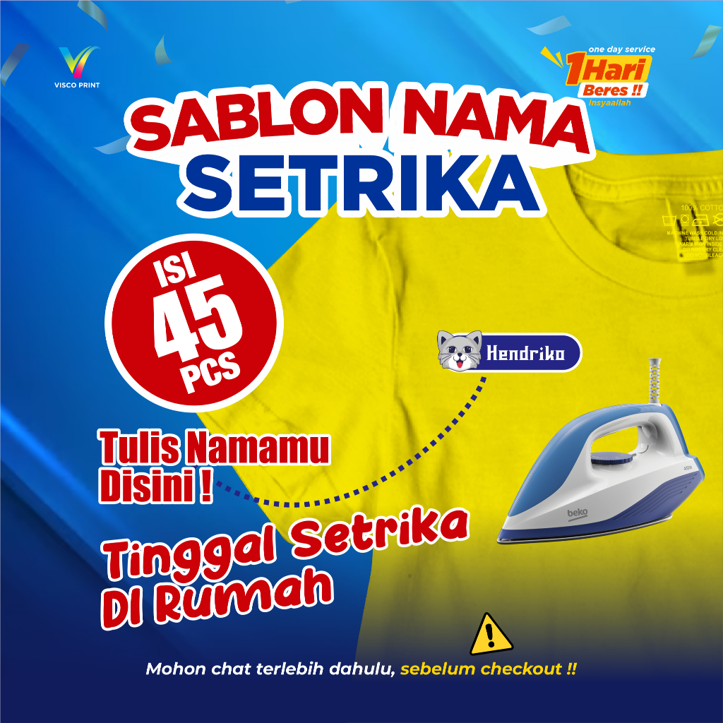 Jual Sablon Sticker Label Nama Anak Setrika Isi 45 Pcs - Anti Luntur ...