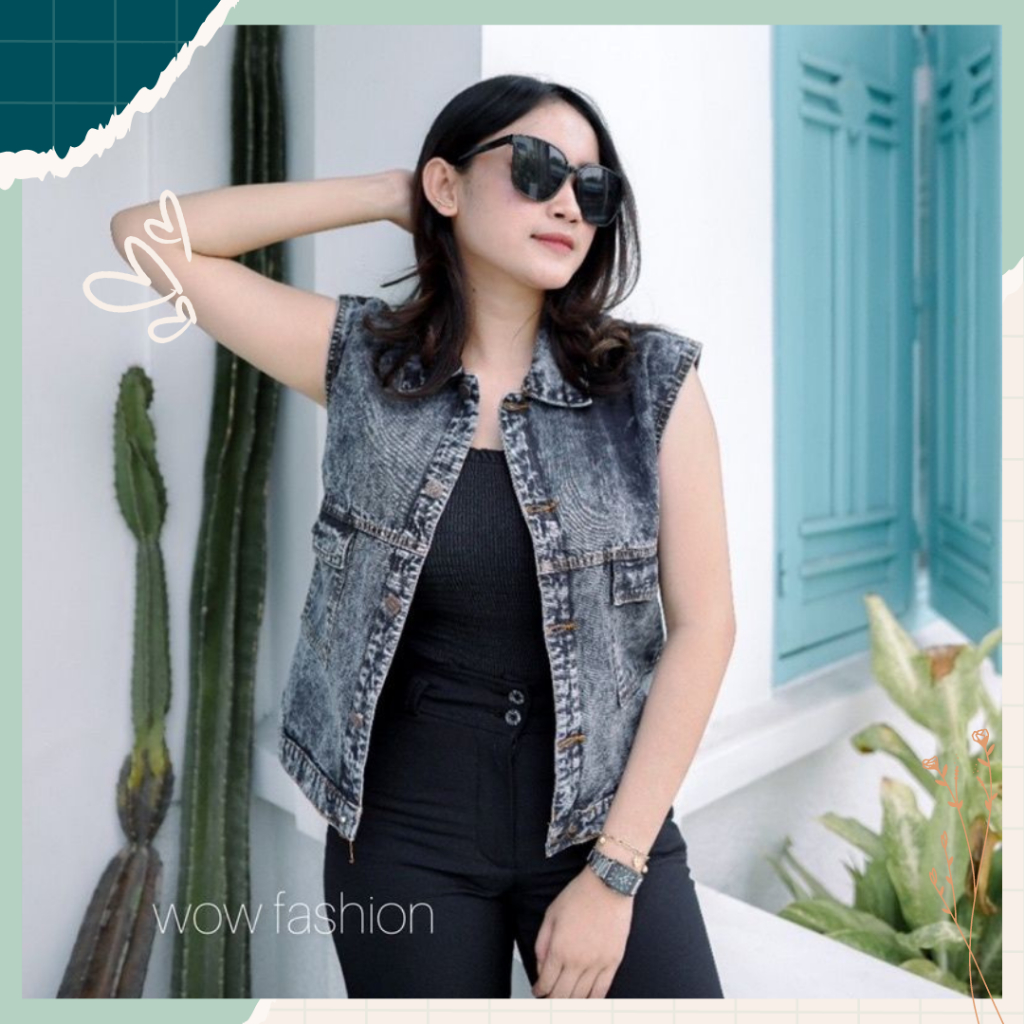 Jual Outer Rompi Jeans Outher Jens Daily Jins Fahion Wanita Bahan Denim ...