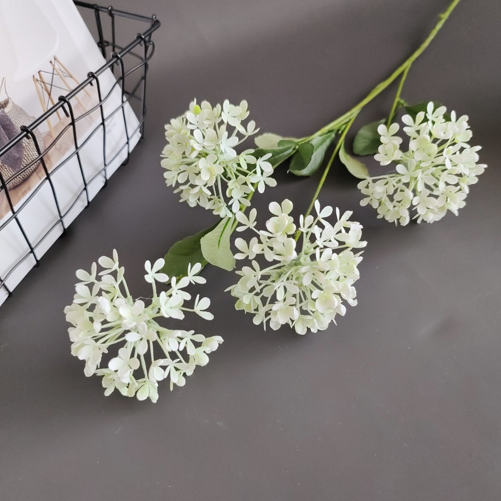 Jual (4 kuntum) Bunga Snowball Hydrangea Artificial/Bunga hias dekorasi ...