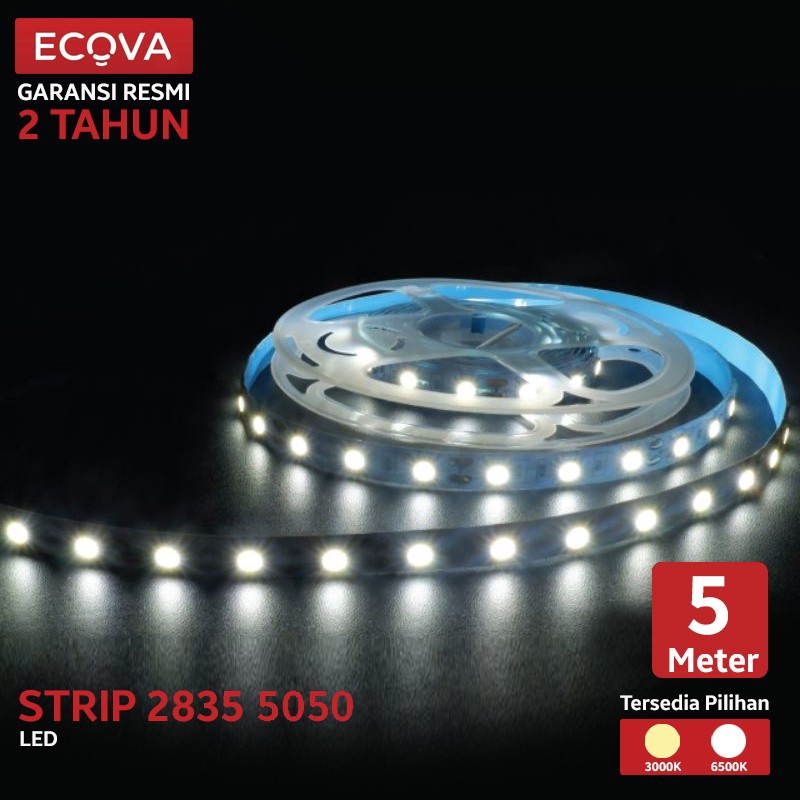 Jual Ecova LED Strip 2835 5050 5 Meter 12V Lampu Light Strips | Shopee ...