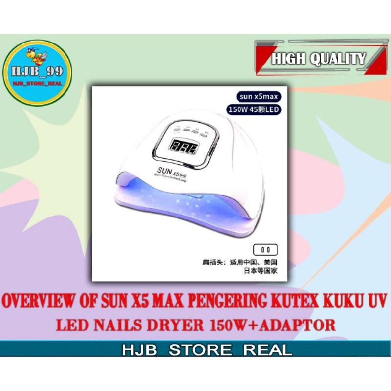 Jual Overview of SUN X5 Max Pengering Kutex Kuku UV LED NAILS DRYER 150W + ADAPTOR | Shopee ...