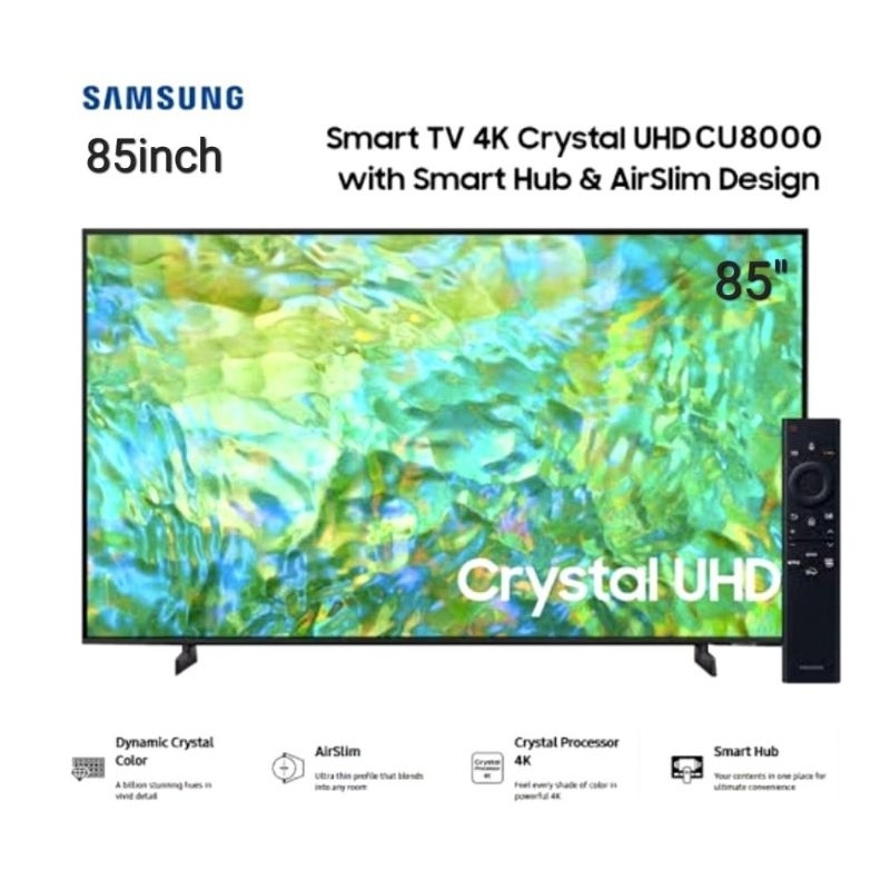 Jual TV SAMSUNG 85INCH UA85CU8000 Smart TV 4K CRYSTAL UHD | Shopee ...