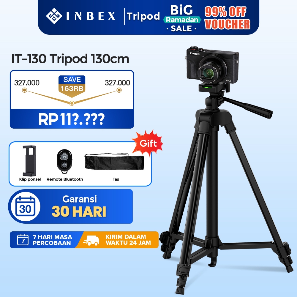 Jual INBEX IT130 Tripod Handphone 130cm Profesional Tripod Kamera/DSLR ...