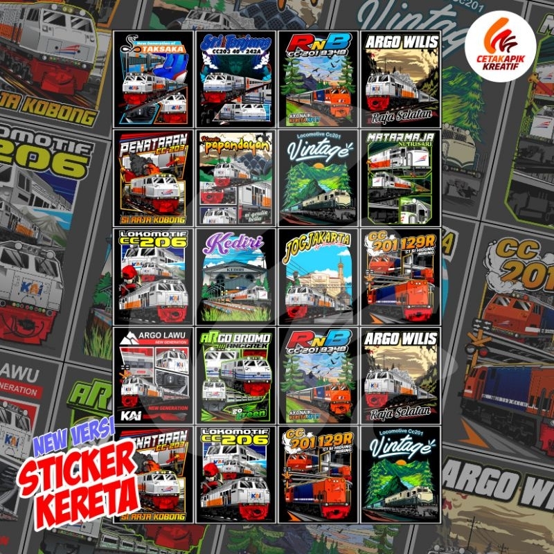Jual (20pcs) STIKER TCI KERETA API VIRAL STIKER KAI FANS TERMURAH ...