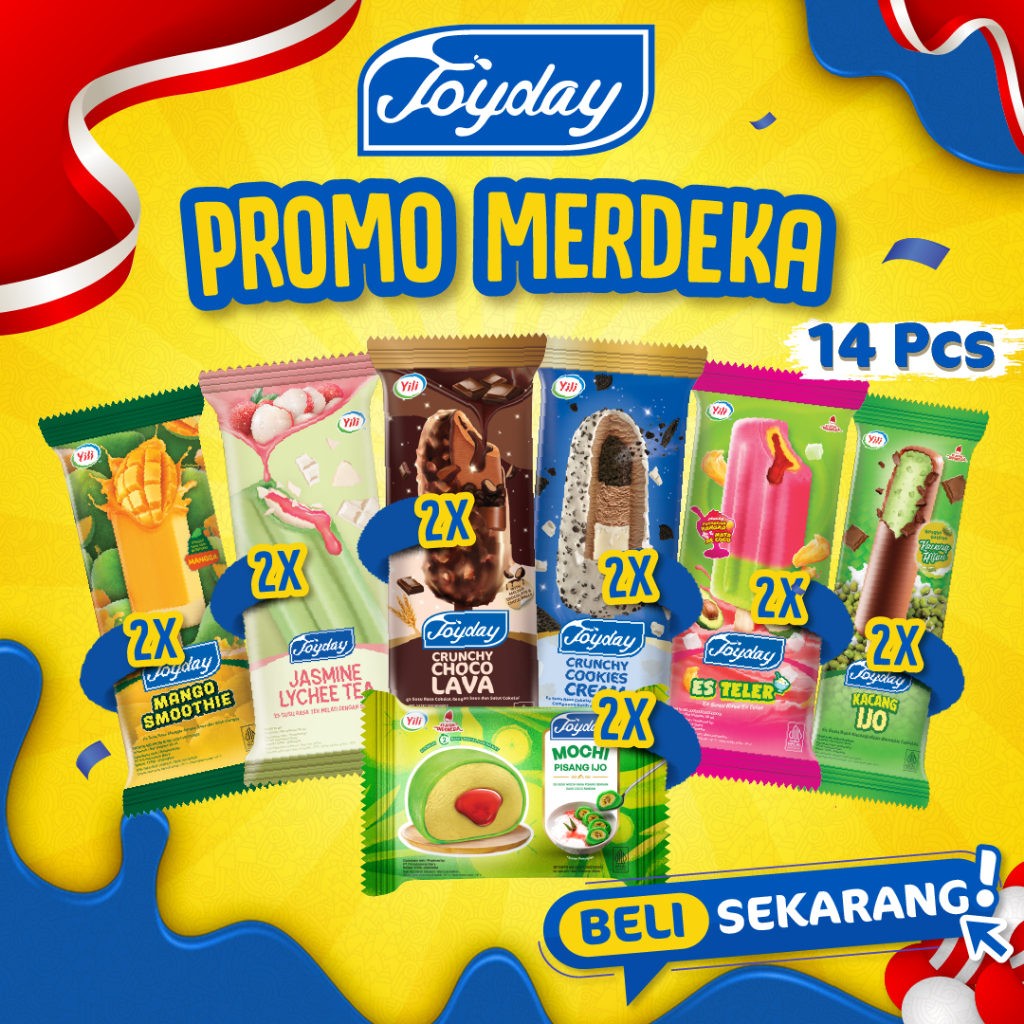 Jual Joyday Ice Cream Package MERDEKA - Isi 14 pcs Eskrim Cone | Shopee Indonesia