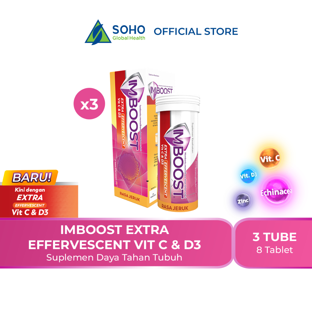 Jual Imboost Effervescent With Vitamin C - 1 Tube @8 Tablet-Paket isi 3 ...
