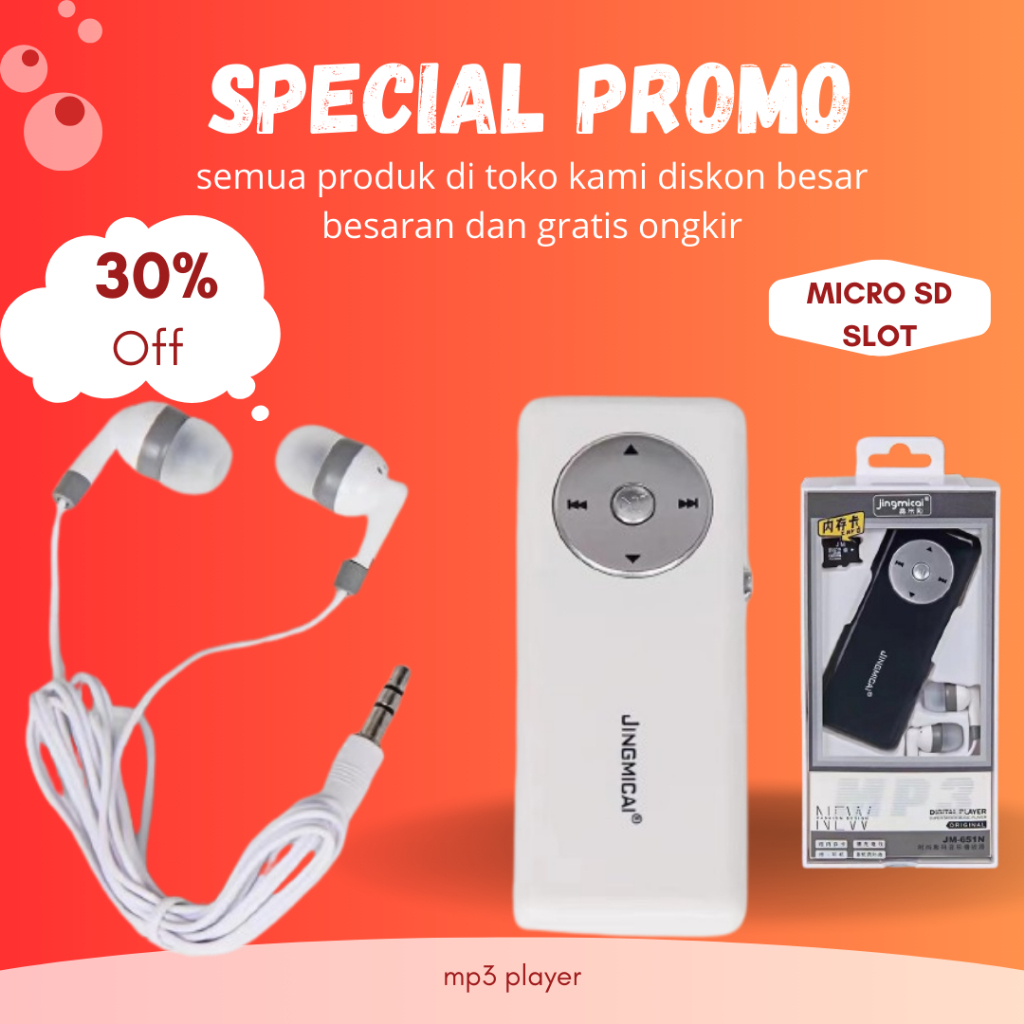Jual (TANPA MICRO SD) Mp3 mini player walkman pemutar musik usb sd ...