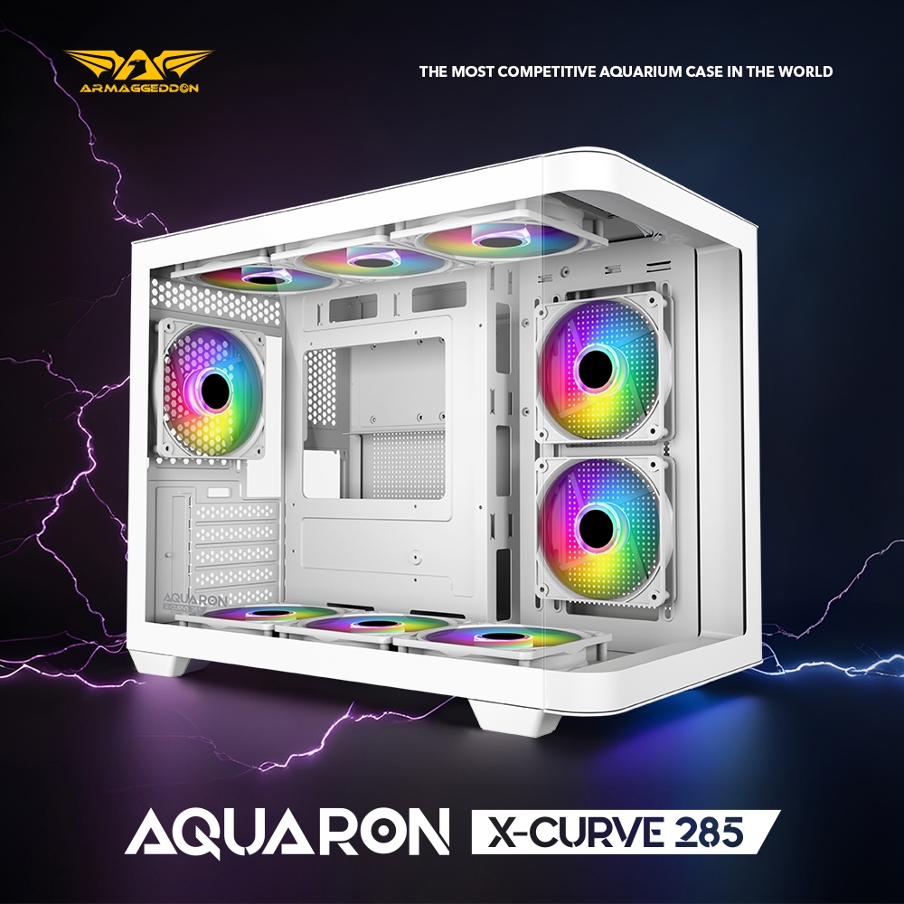 Jual Casing Gaming Armaggeddon Aquaron X-CURVE 285 M-ATX with Front ...