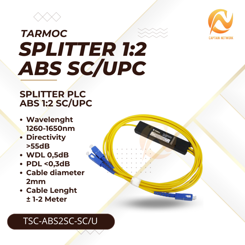 Jual Tarmoc Fiber Optic Passive Splitter 1:2 SC/UPC Ratio 50 50 | FTTH ...