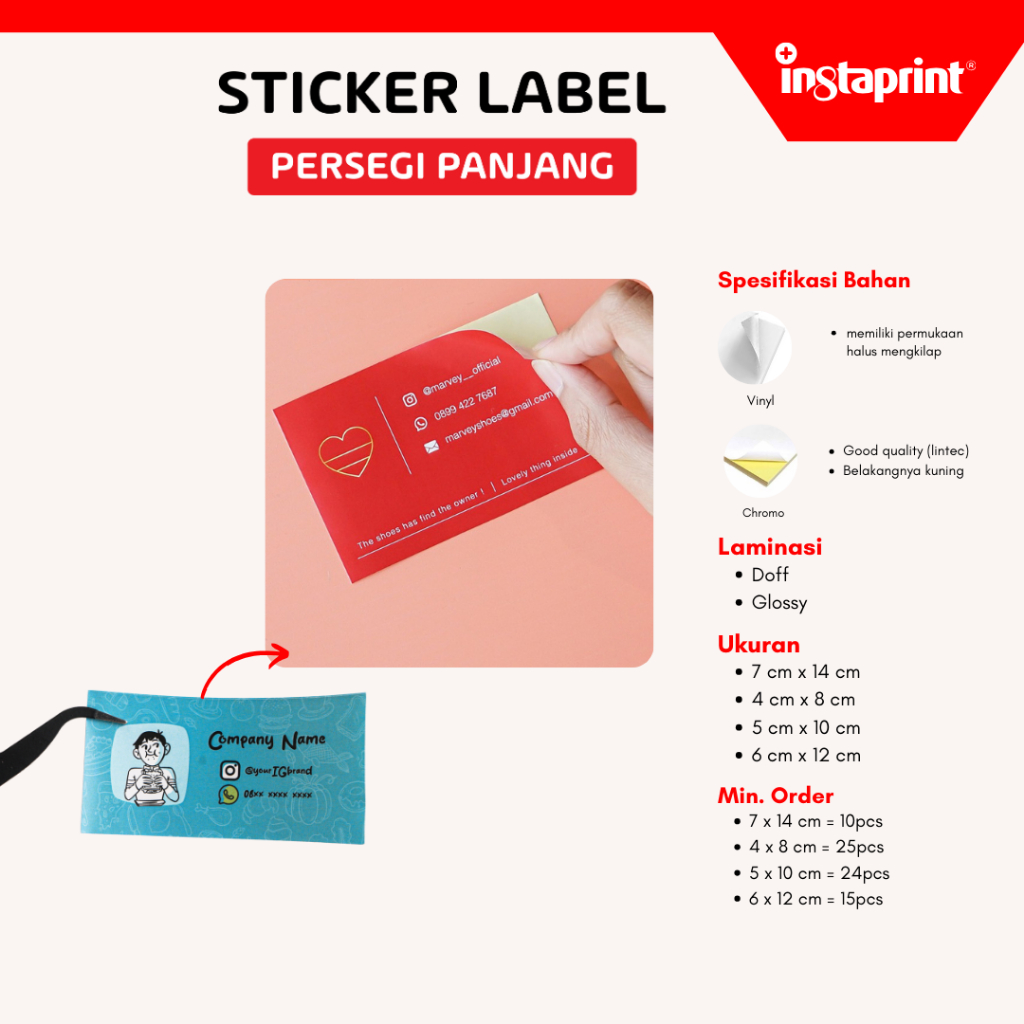 Jual Stiker Label Makanan, sticker label kue Bentuk Persegi Panjang ...