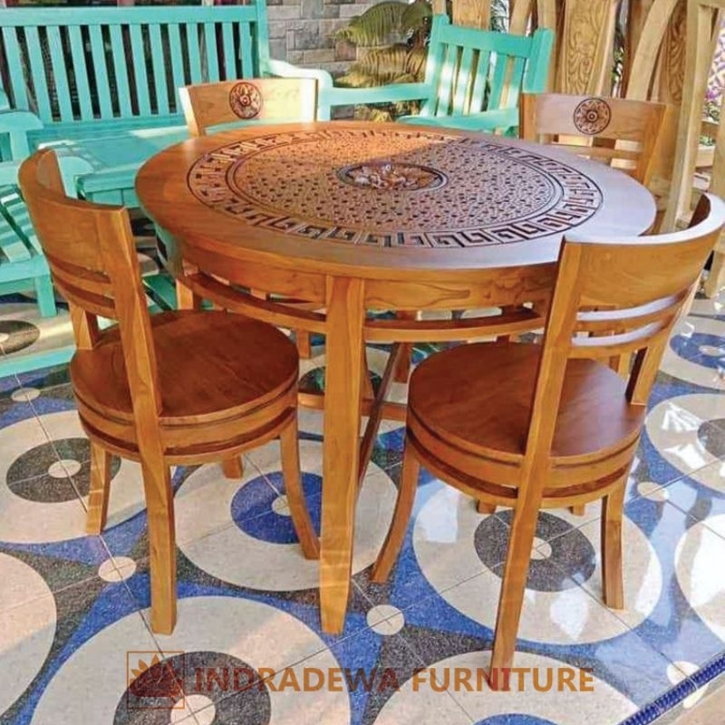 Jual Meja Makan Bundar Meja Makan Bundar 4 Kursi Meja Makan Bundar Minimalis Meja Makan Bundar ...