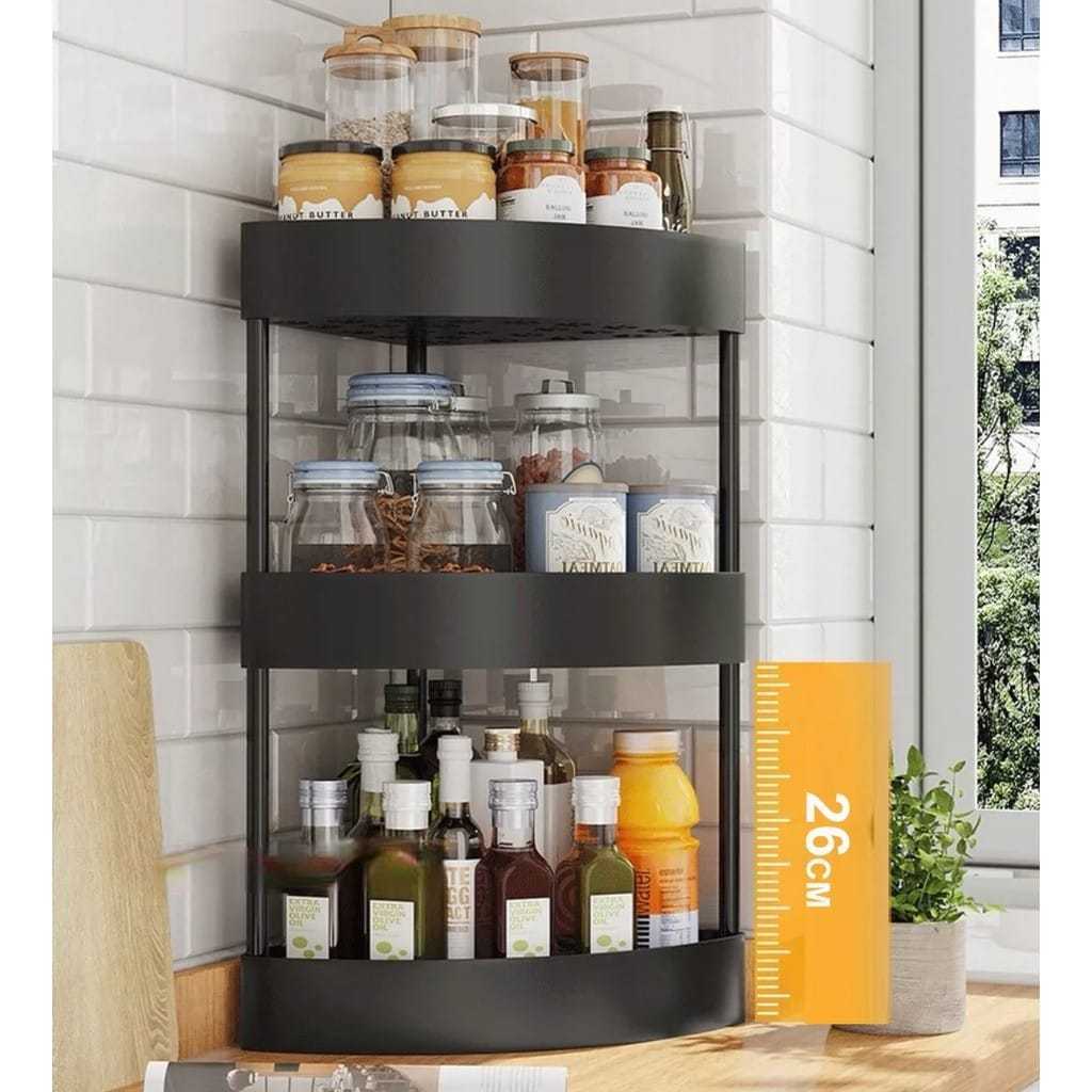 Jual ZOWOKIToilet tripod storage rack perforation-free toilet corner ...