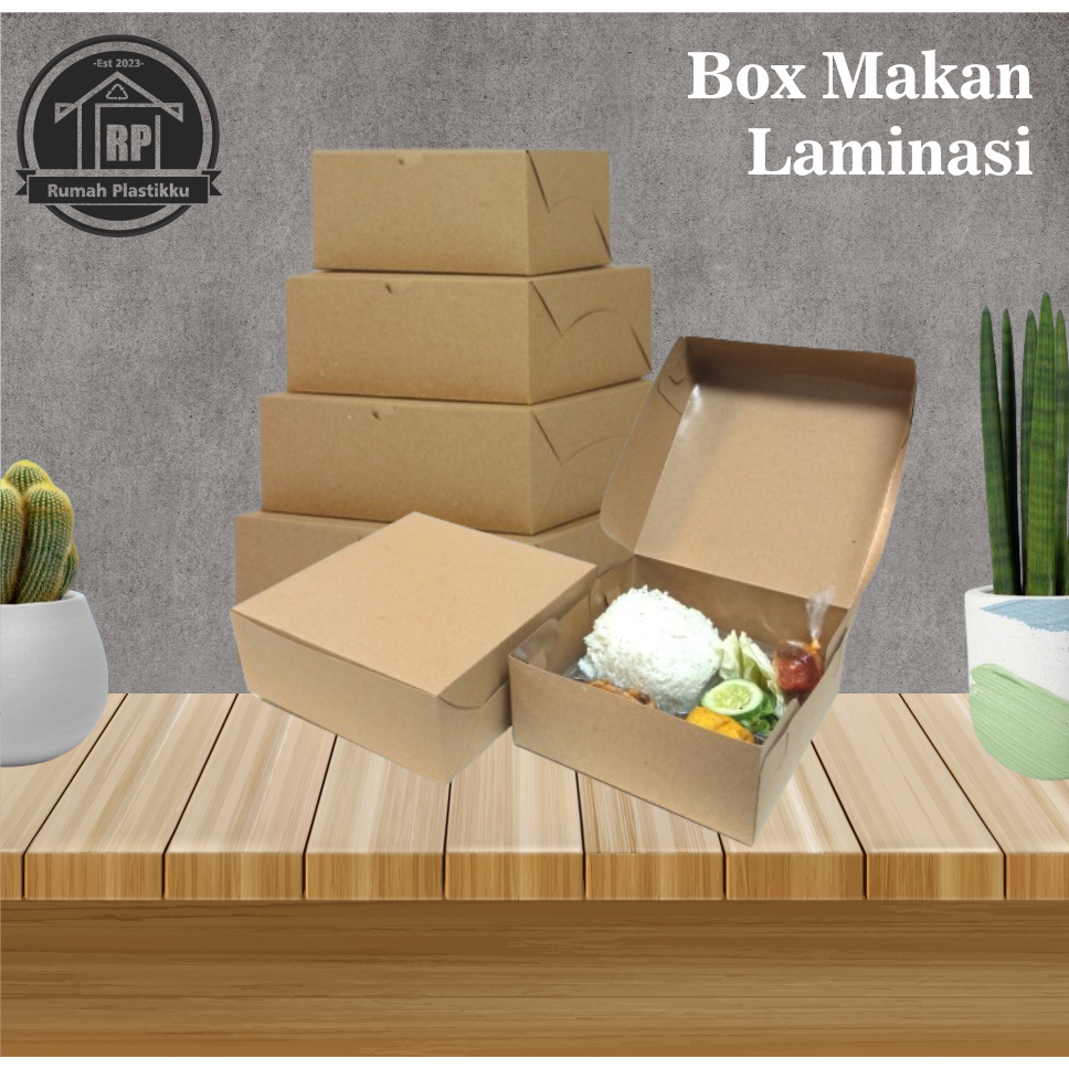 Jual [ Laminasi ] Lunch Box Coated / Lunch Box Laminasi / Kotak Makan ...