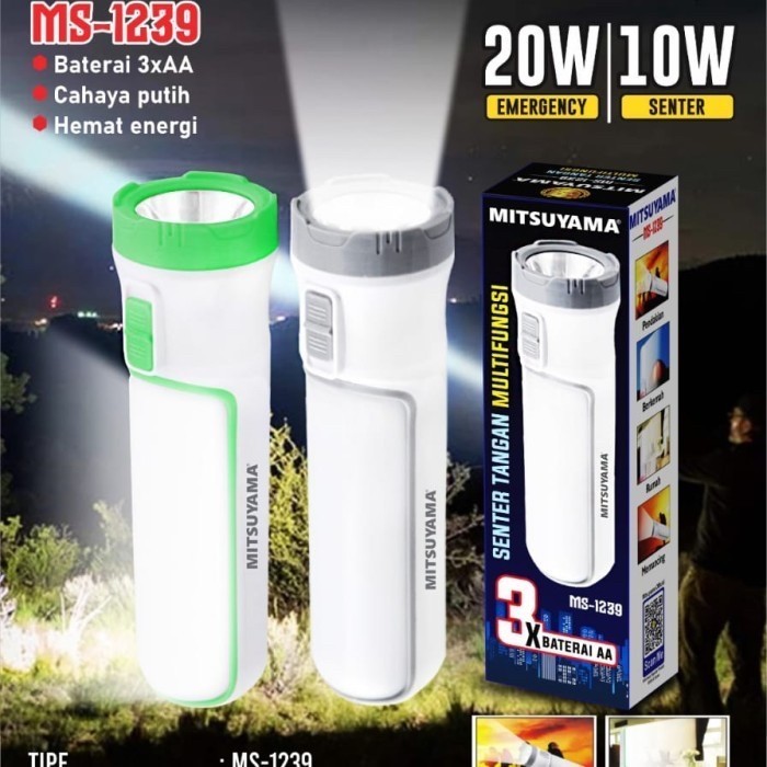 Jual Senter Lampu Emergency MS -1239 Menggunakan Baterai - Senter ...