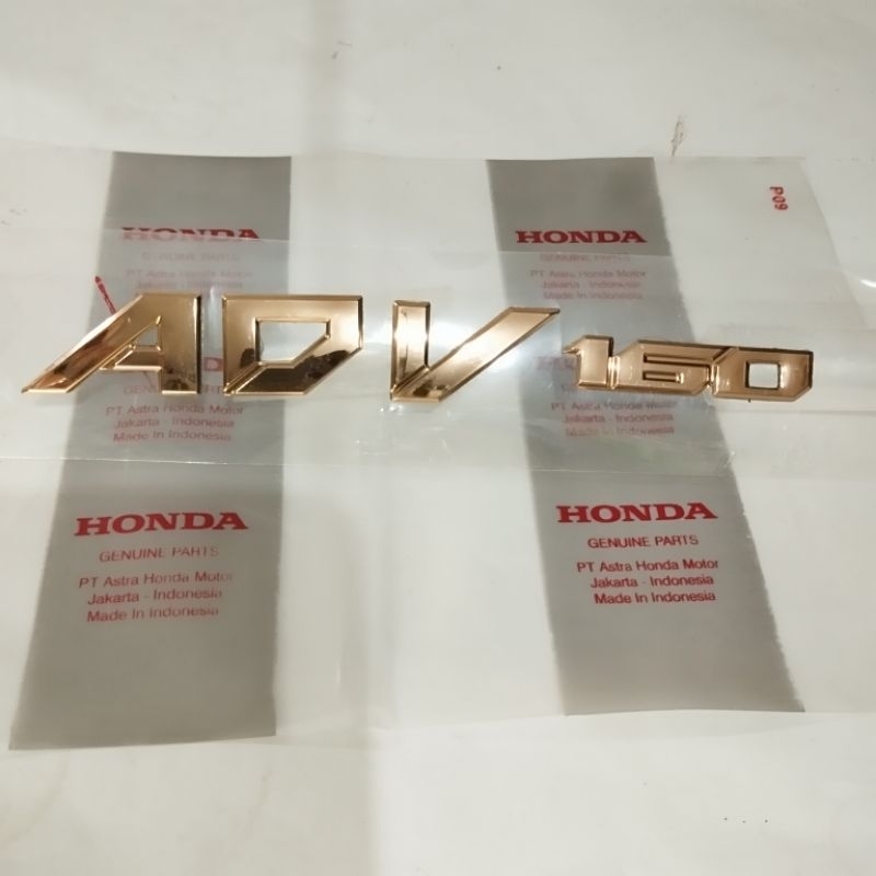 Jual Emblem logo tulisan honda ADV 160 Timbul warna gold original ...