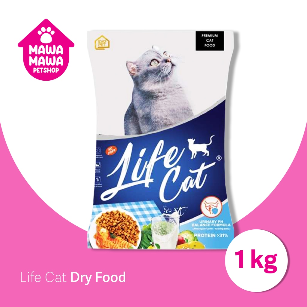Jual LIFE CAT 1 kg Premium Dry Food Makanan Kucing Dewasa (repack ...