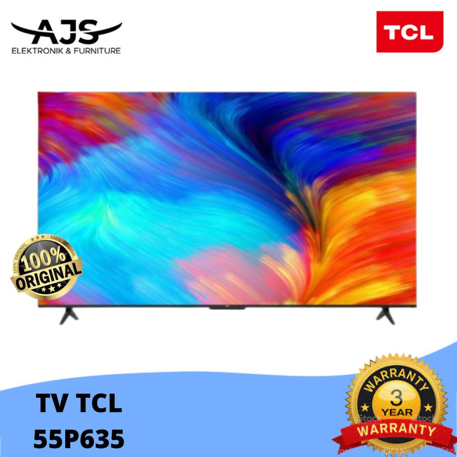 Jual TCL 55P635 (2022) EDGELESS 55 inch UHD 4K SMART LED Google TV HDMI | Shopee Indonesia