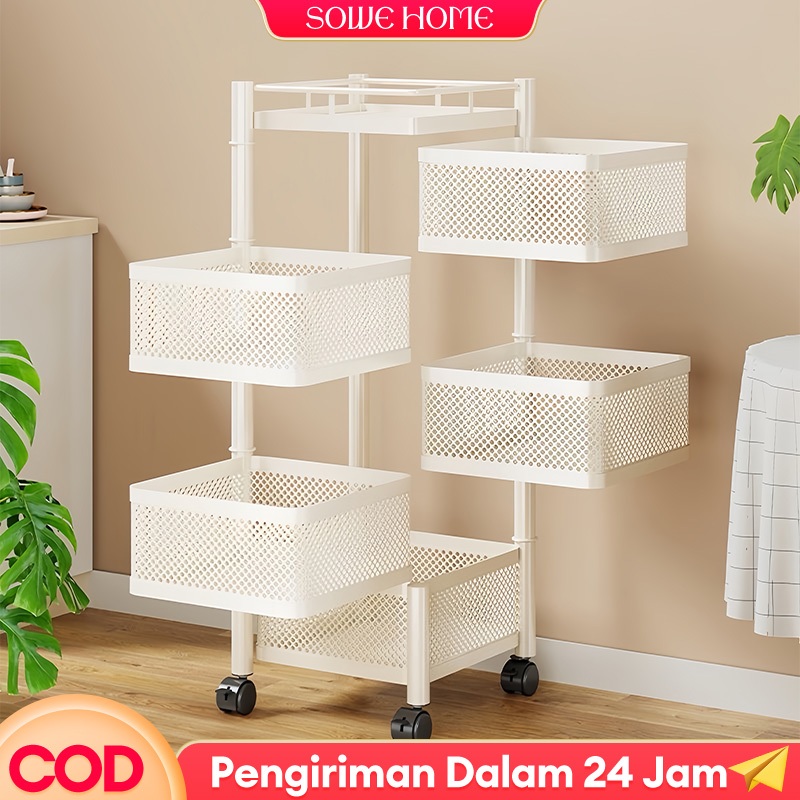 Jual Rak Dapur Besi Rak Troli Susun Putar Rak Berputar Rak Roda Susun ...